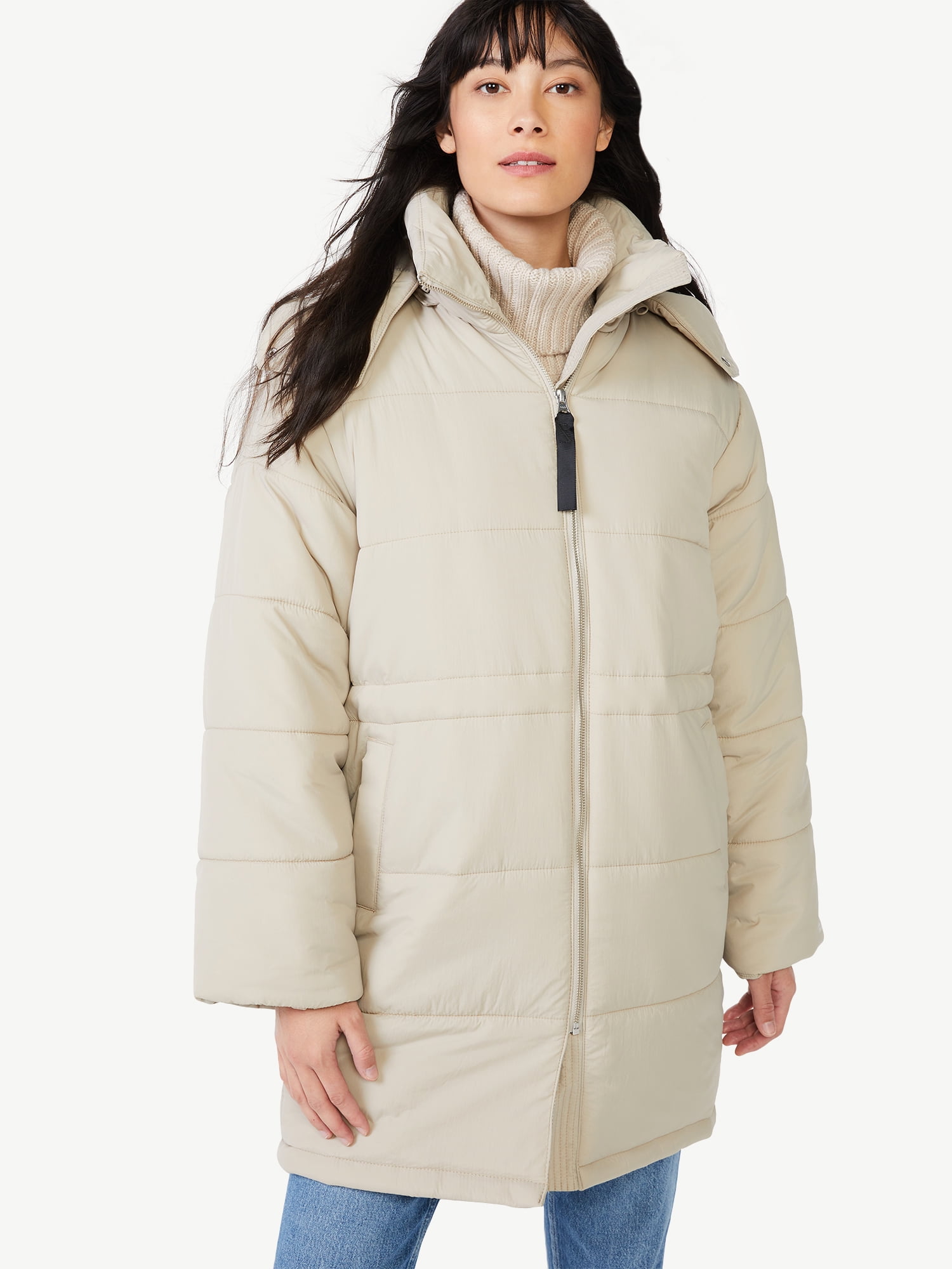 Free Assembly Women's Long Puffer Coat - Walmart.com