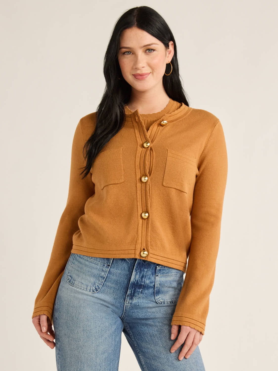 Free Assembly Women's Midweight Cardigan Sweater with Chest Pockets, XS ...