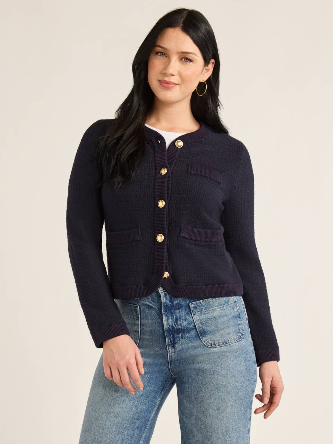 Free Assembly Women’s and Women 's Plus Welt Pocket Cardigan Sweater ...