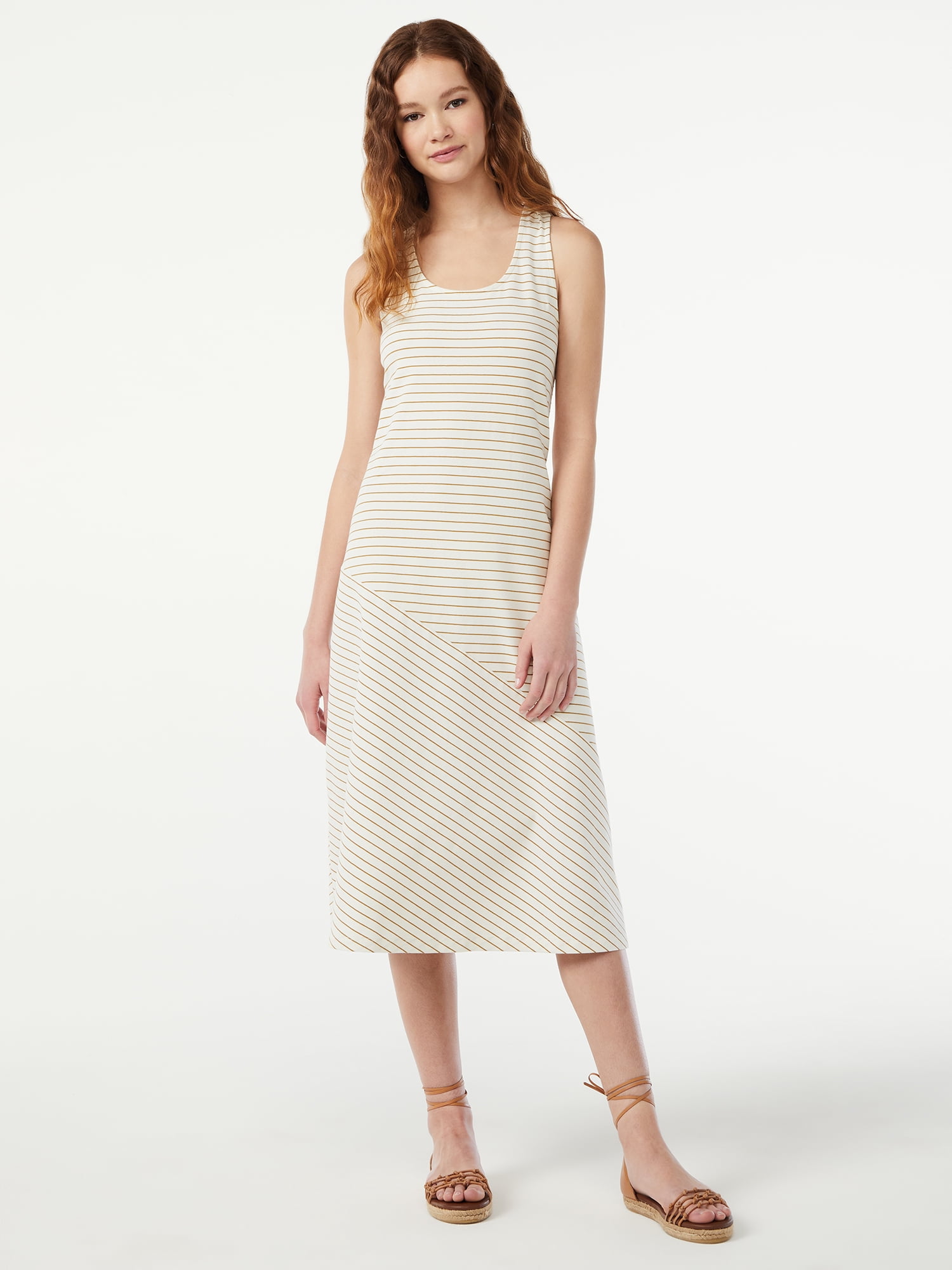 Free Assembly Women's Midi Tank Dress with Twist Back - Walmart.com