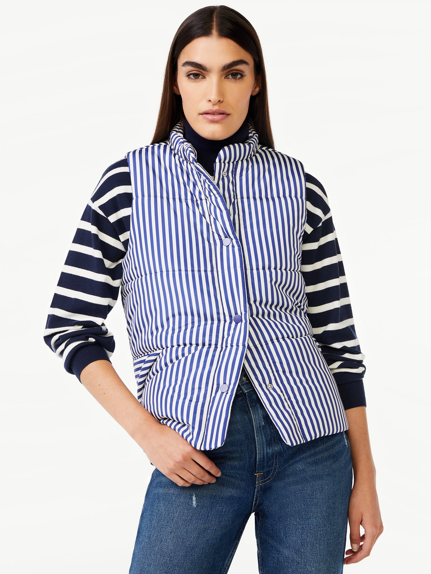 Free Assembly Women's Oversized Puffer Vest - Walmart.com