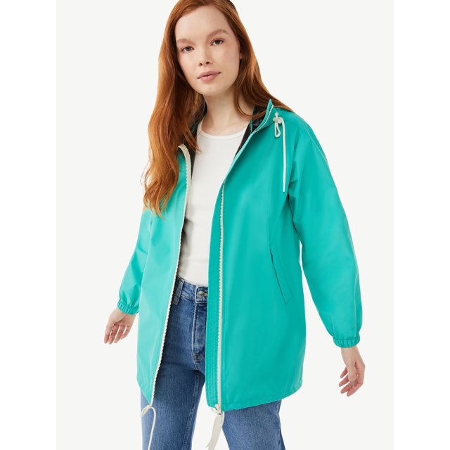 Free Assembly Women’s Packable Rain Jacket - Walmart.com