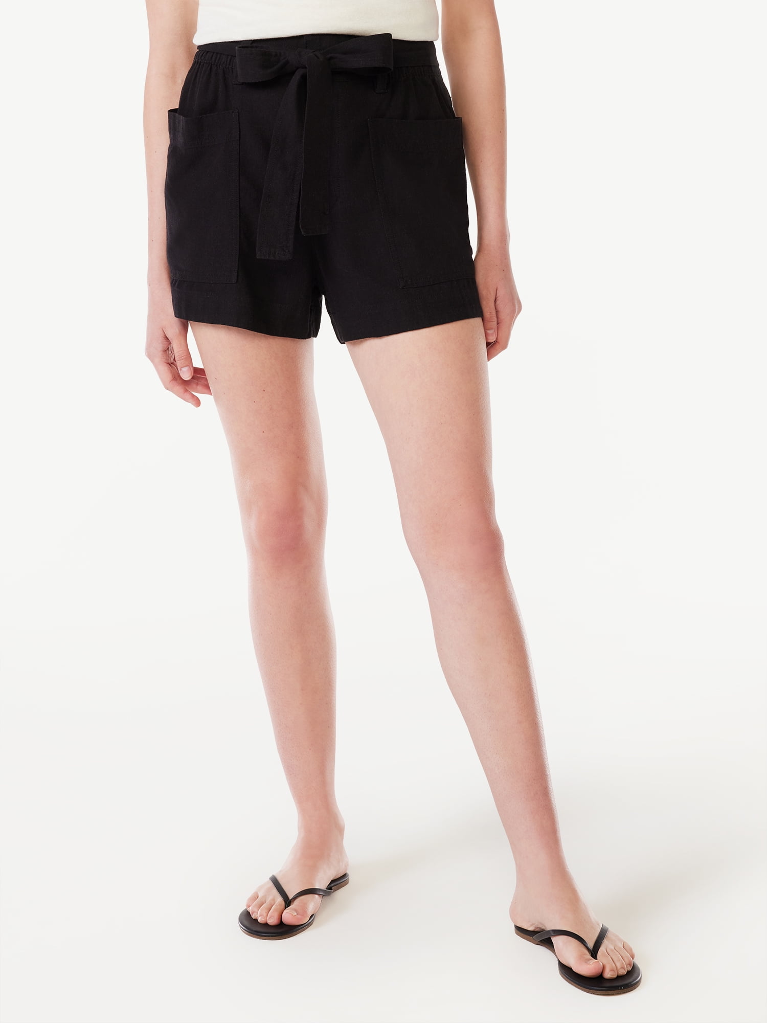 Free Assembly Women's Paperbag Belted Shorts - Walmart.com