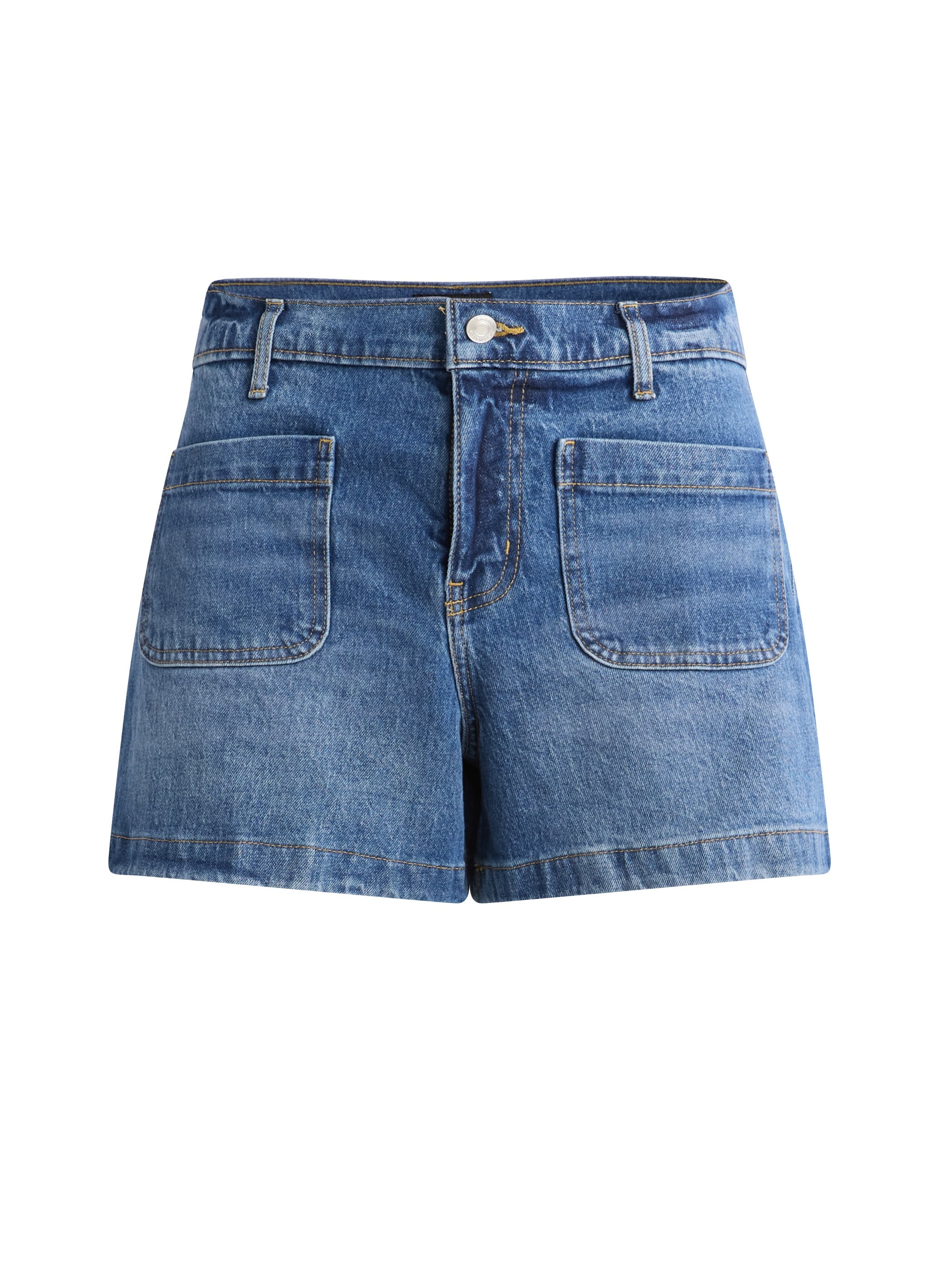 Free Assembly Women's Patch Pocket Denim Shorts, 4" Inseam, Sizes 0-16 ...