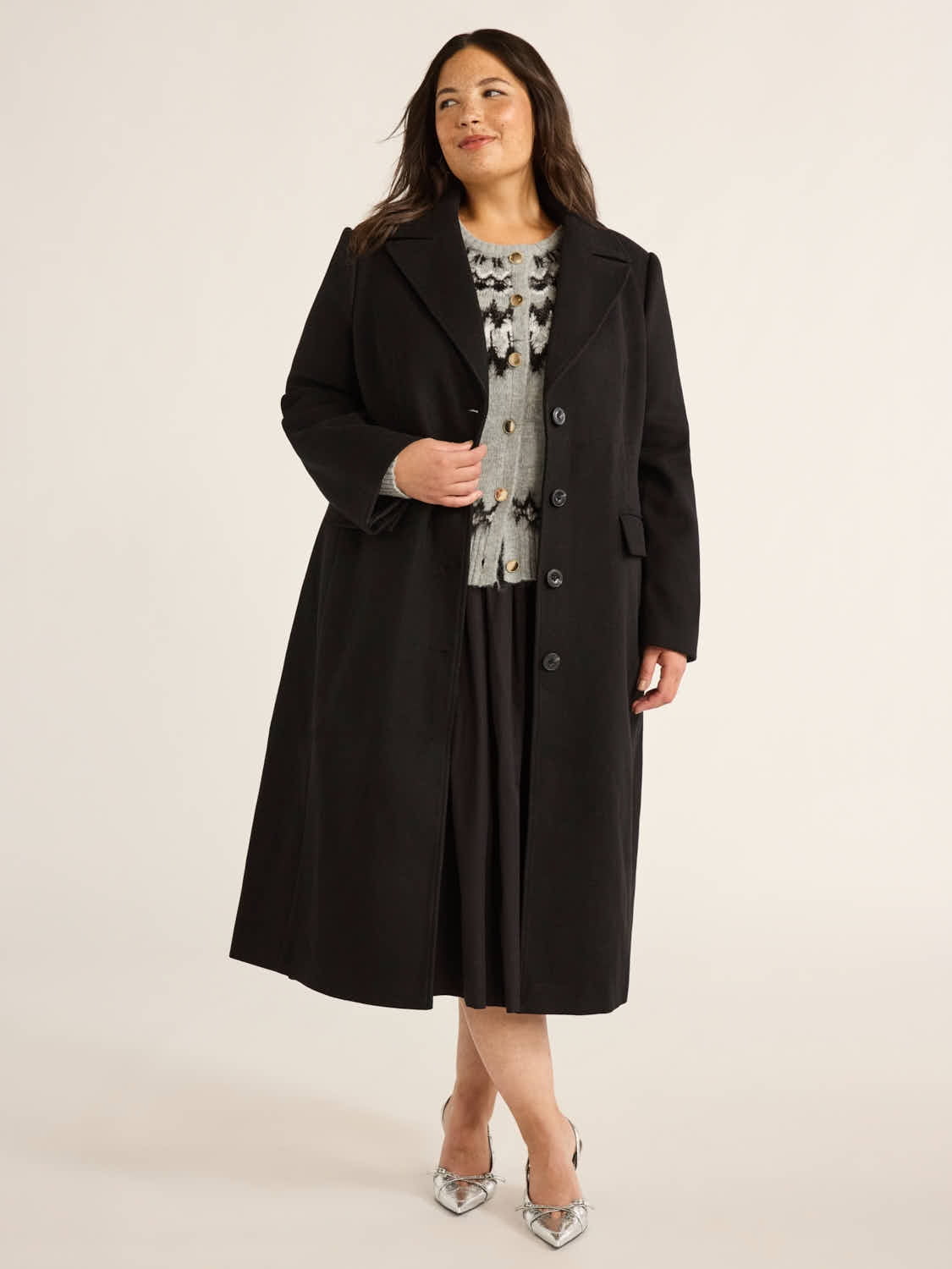 Free Assembly Women’s Faux Wool Long Coat, Sizes 1X-4X - Walmart.com