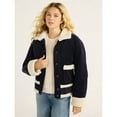 Free Assembly Women's and Women's Plus Corduroy Jacket with Faux ...