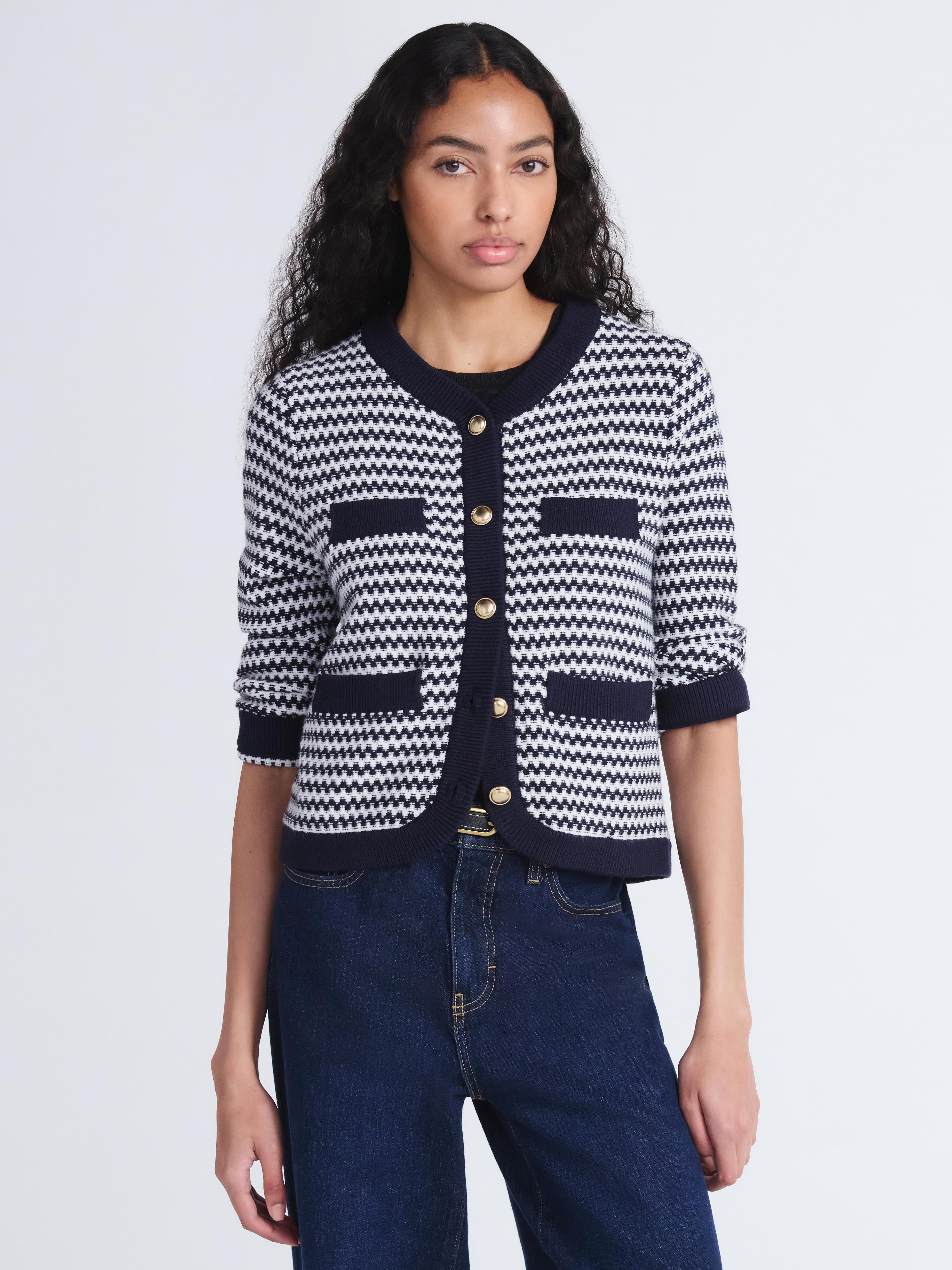 Free Assembly Women's and Women's Plus Textured Cardigan Sweater with ...
