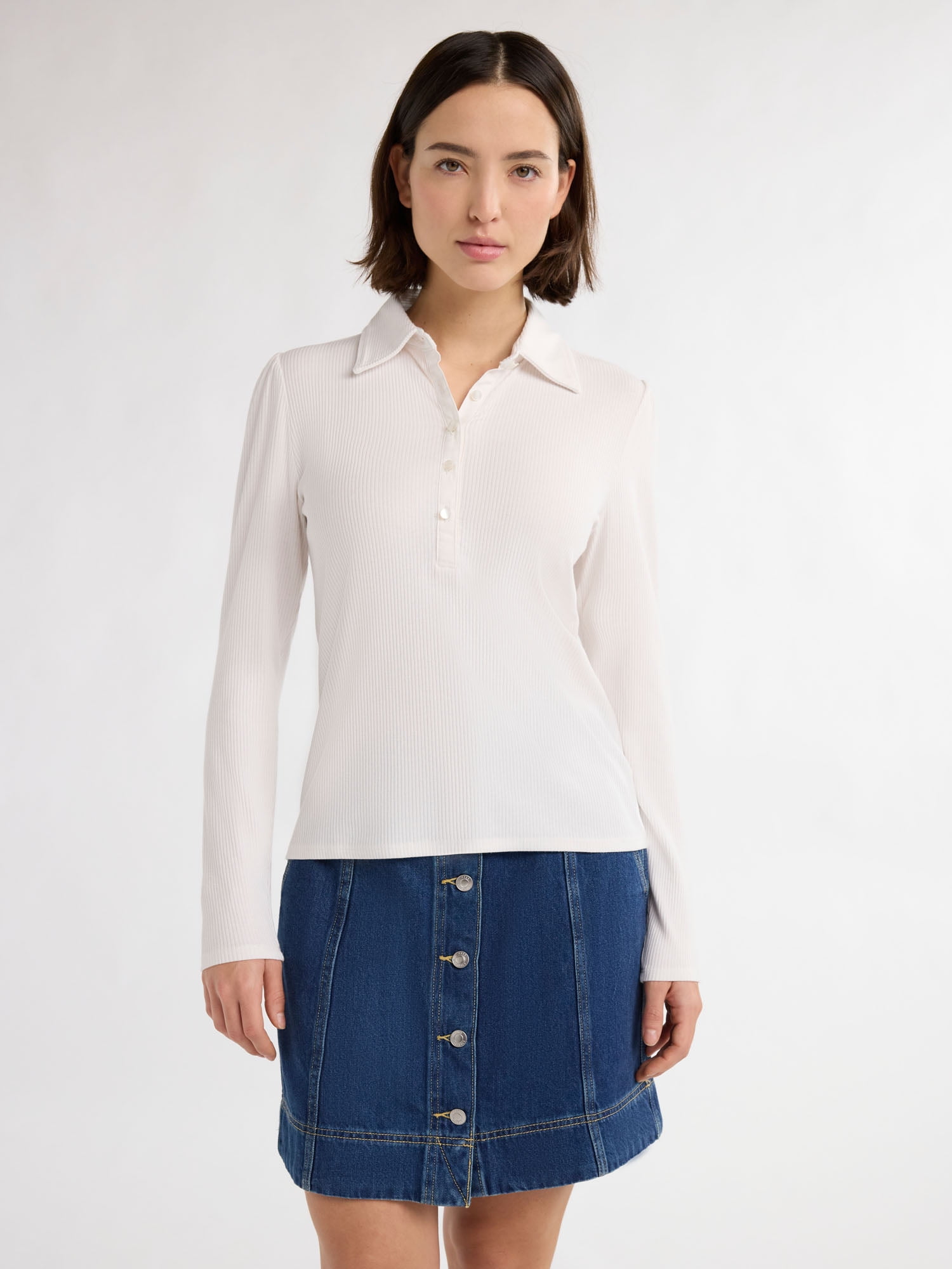 Free Assembly Women's Polo Mixy Top, Sizes XS-XXXL. - Walmart.com