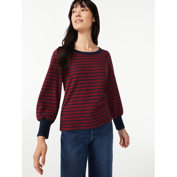 Free Assembly Women's Puff Sleeve Top - Walmart.com