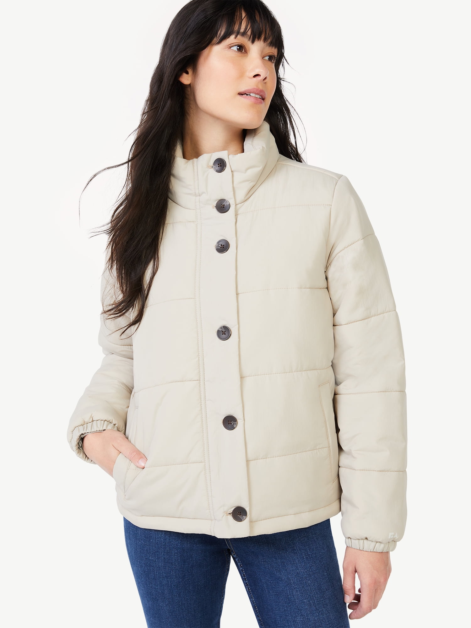 Free Assembly women's Puffer Jacket - Quilted Coat - Walmart.com