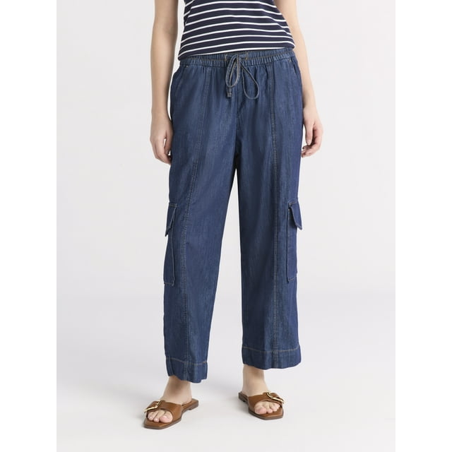 Free Assembly Women's Pull On Cargo Pants, 26" Inseam, Sizes XS-XXL ...