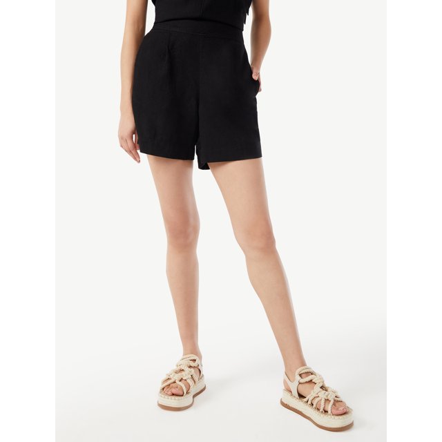 Free Assembly Women's Pull On Pleated Shorts - Walmart.com