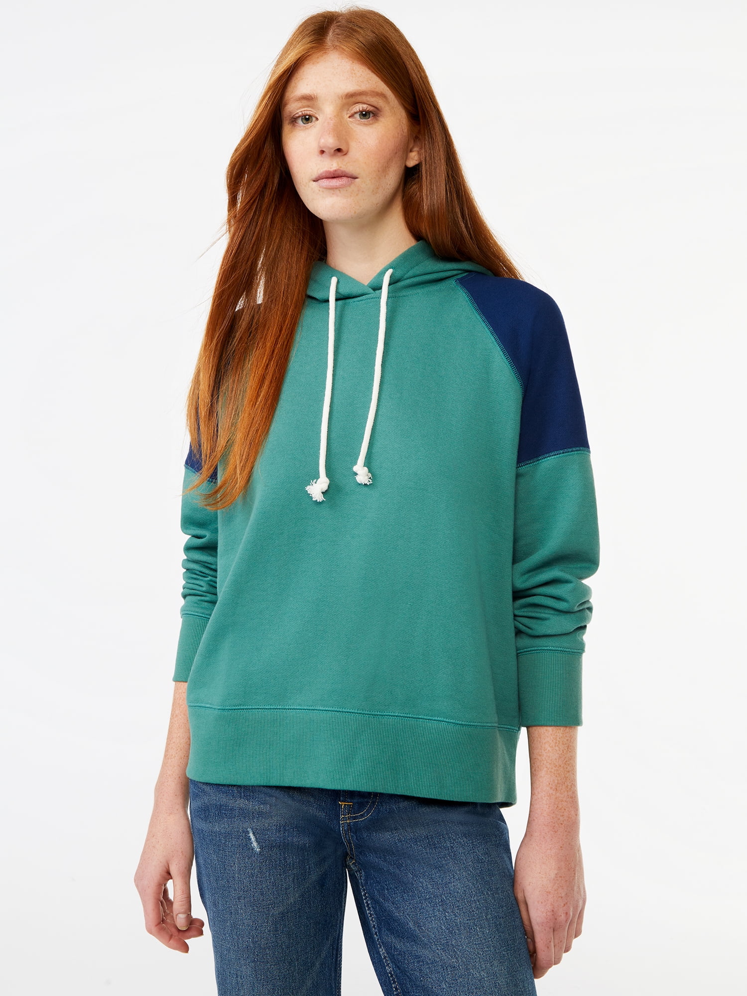 Free Assembly Women's Pullover Raglan Hoodie - Walmart.com