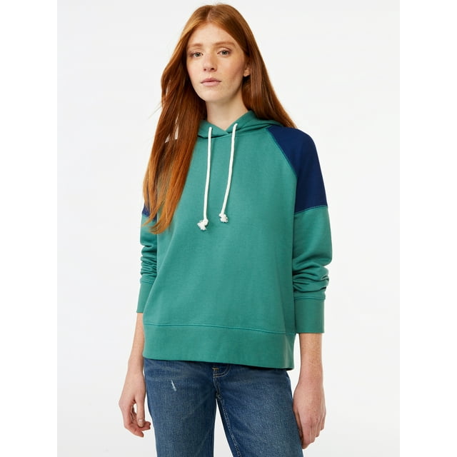 Free Assembly Women's Pullover Raglan Hoodie - Walmart.com
