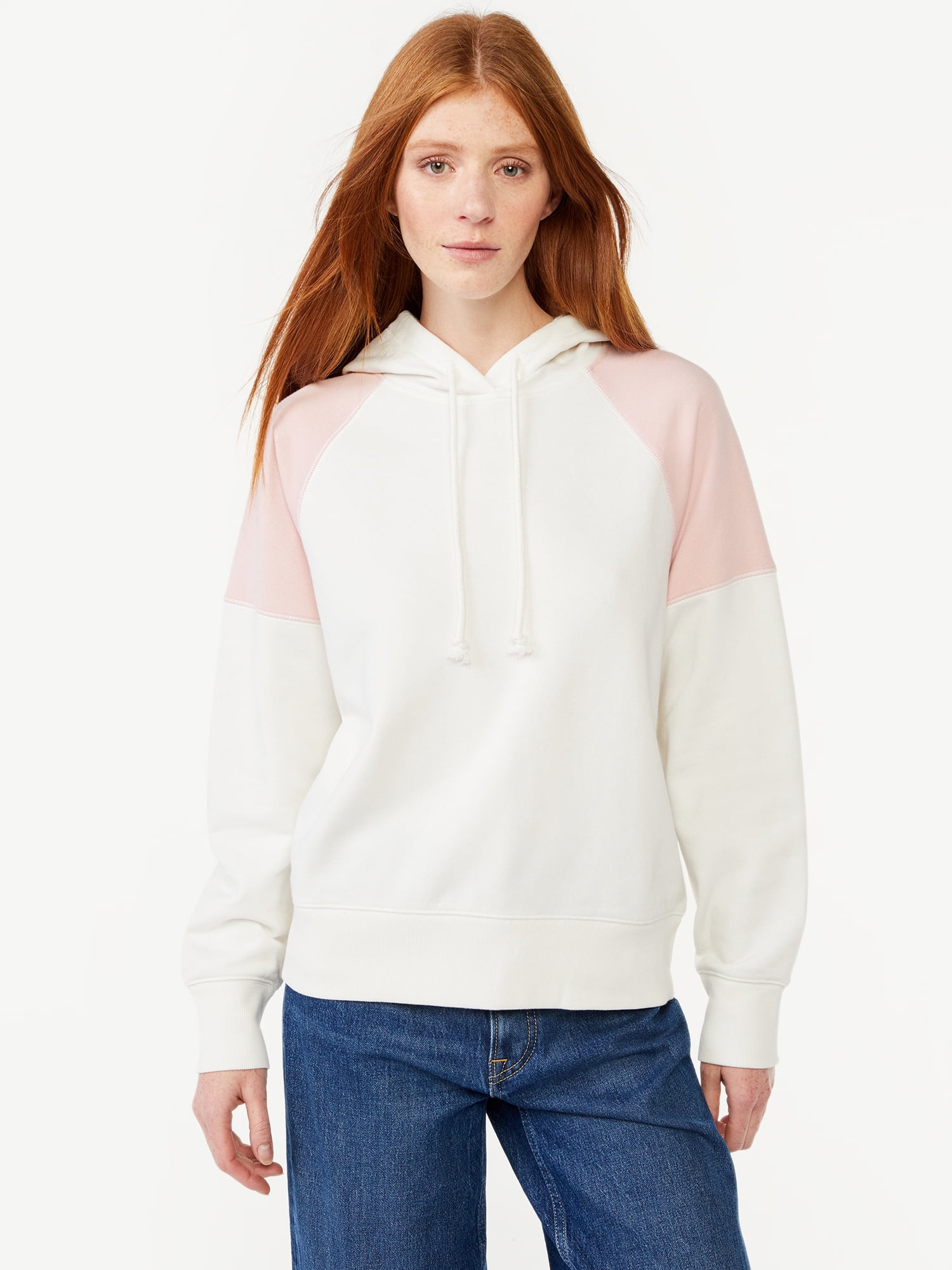 Free Assembly Women's Pullover Raglan Hoodie - Walmart.com