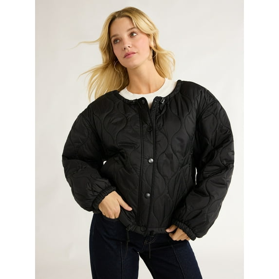 Free Assembly Women's Quilted Parachute Jacket, XS-XXL - Walmart.com
