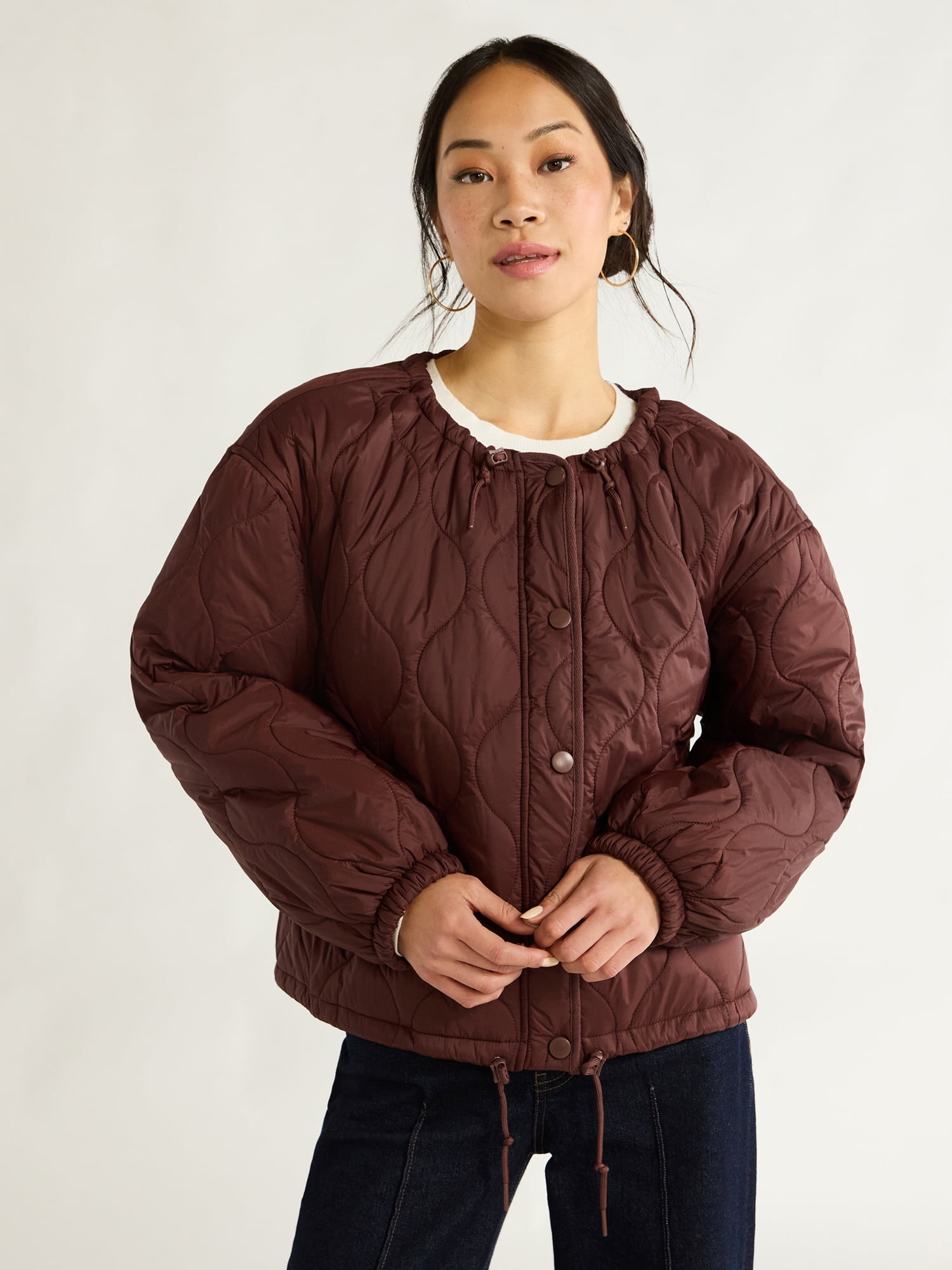 Free Assembly Women's Quilted Parachute Jacket, XS-XXL - Walmart.com