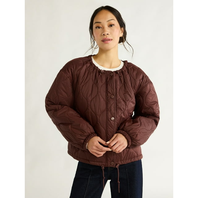 Free Assembly Women's Quilted Parachute Jacket, XS-XXL - Walmart.com