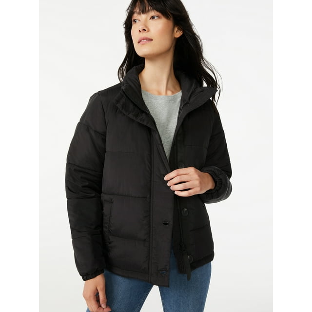 Free Assembly Women's Quilted Puffer Jacket - Walmart.com
