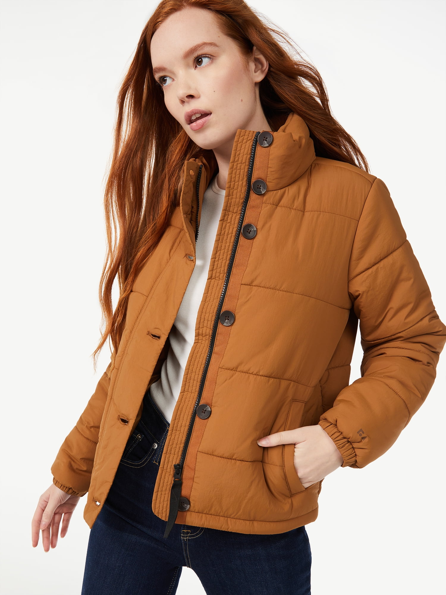 Free Assembly Women's Quilted Puffer Jacket - Walmart.com