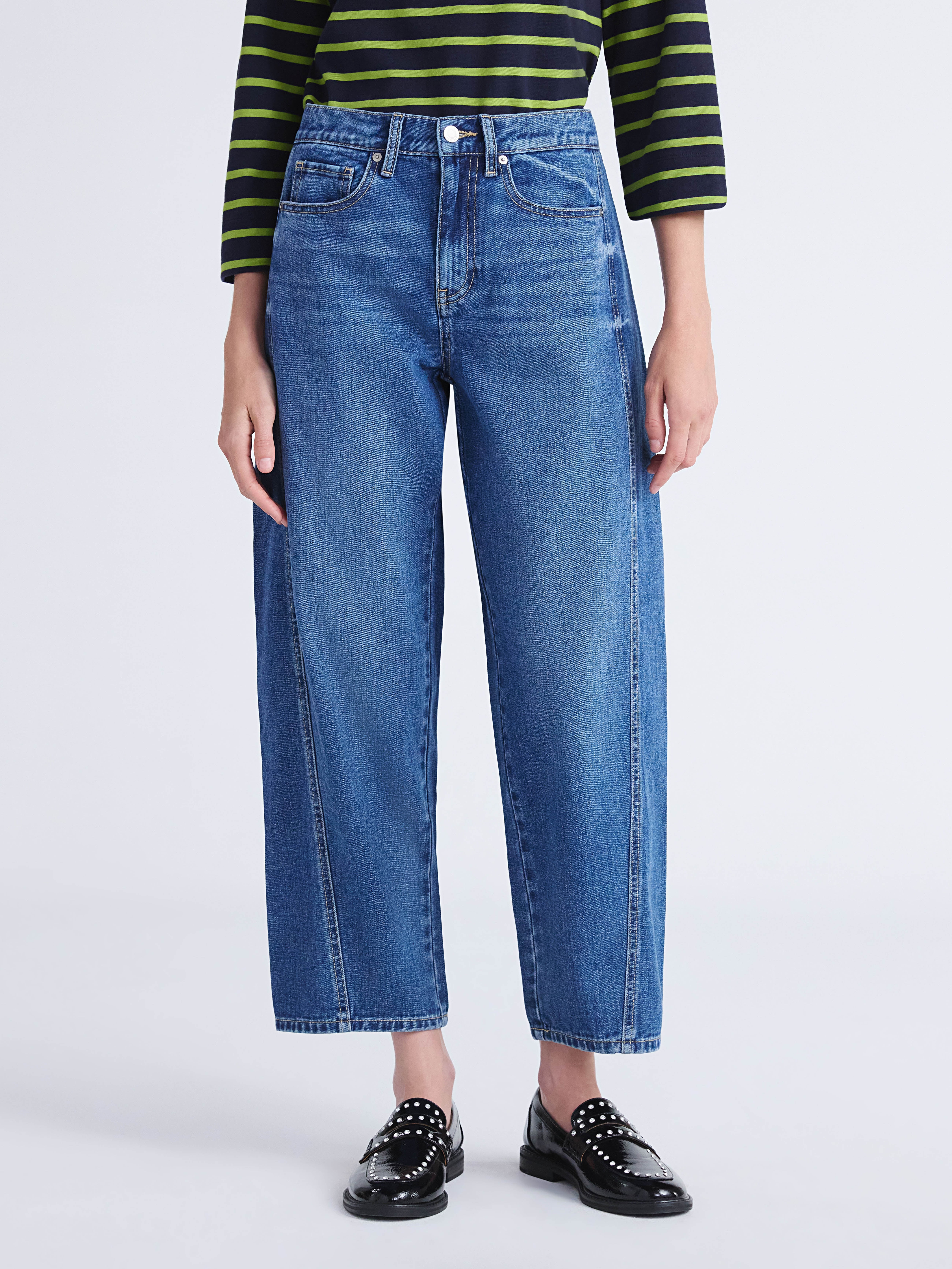 Free Assembly Women's Barrel Ankle Jeans, 27" Inseam, Sizes 0-16 ...