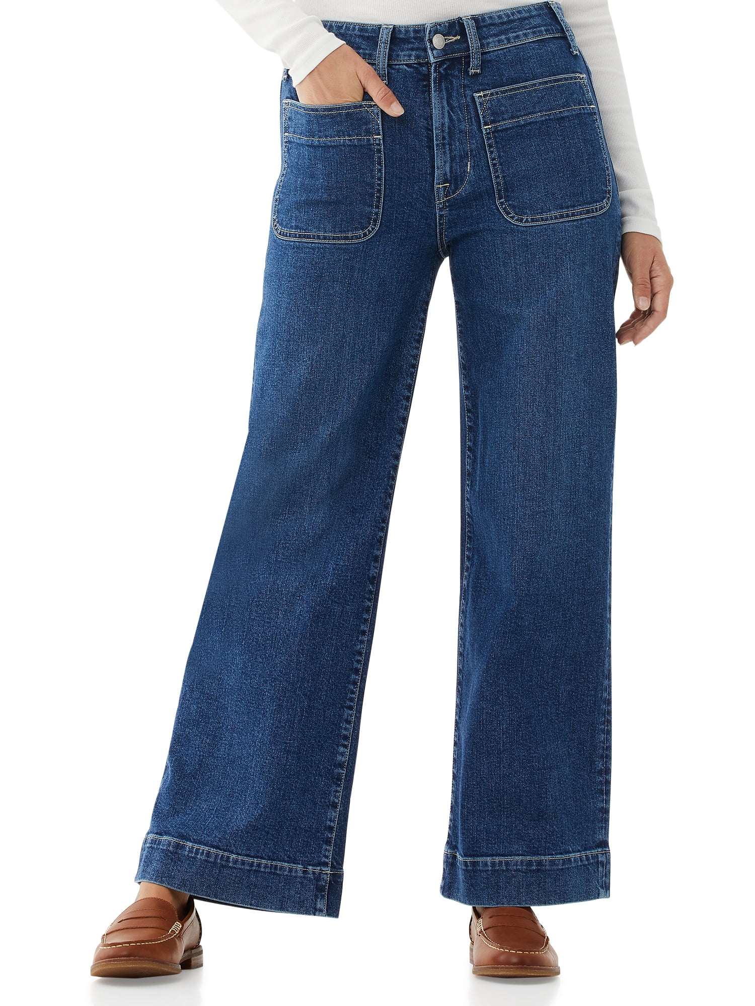 Free Assembly Women's Retro Flare Jeans - Walmart.com