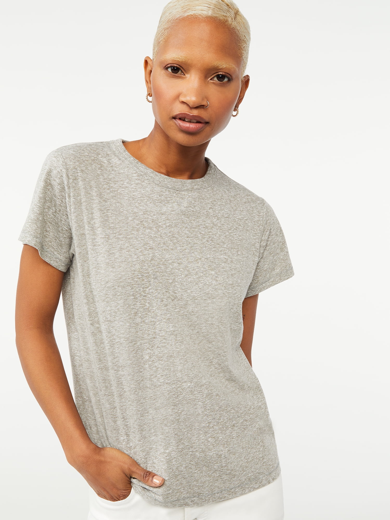 Free Assembly Women's Ringer Tee, Short Sleeves, Sizes XS-XXXL, Classic ...