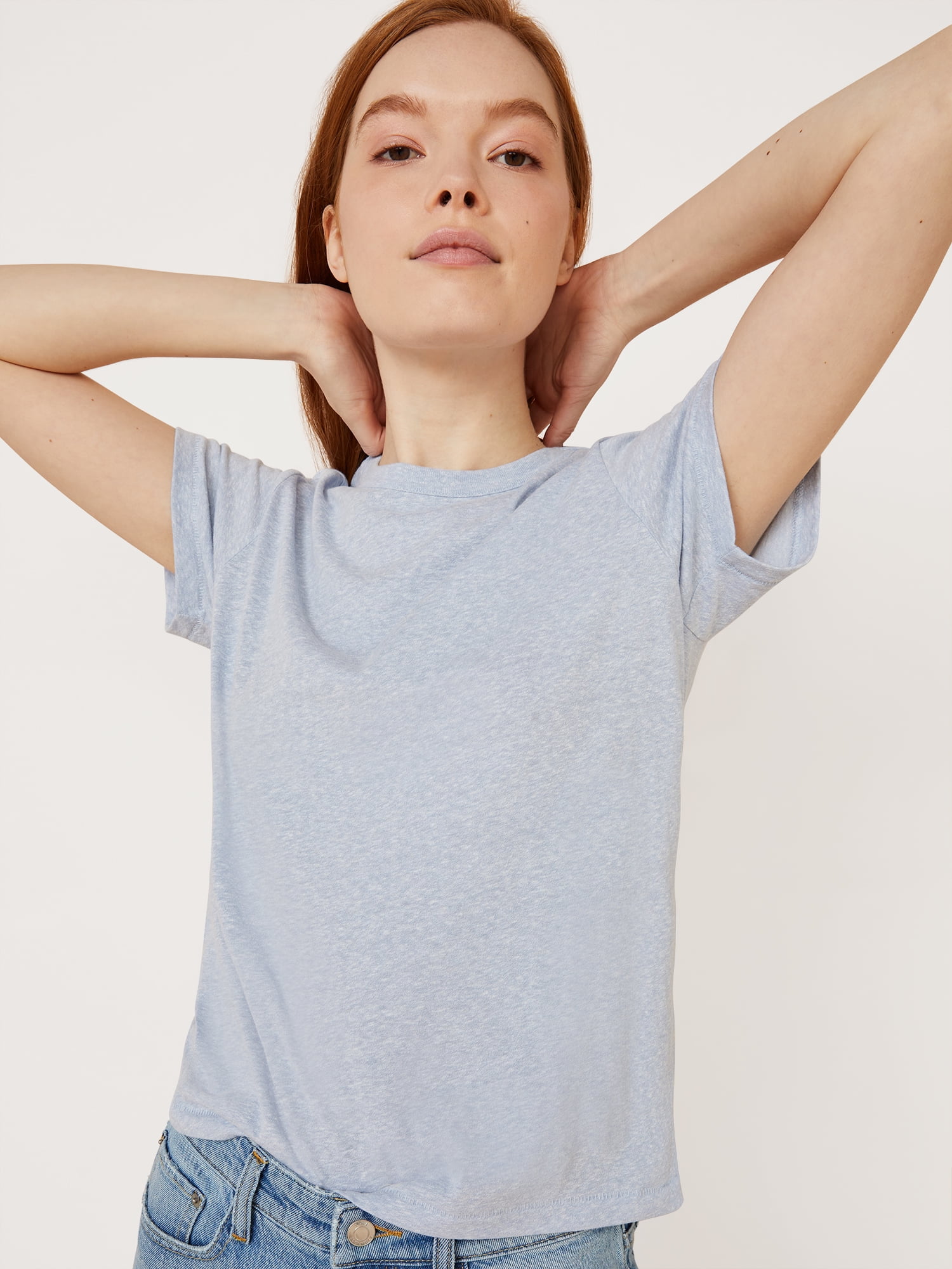 Free Assembly Women's Ringer Tee with Short Sleeves, Sizes XS-XXXL ...