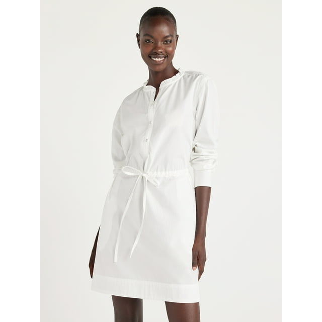 Free Assembly Women’s Ruffle Neck Mini Dress, Sizes XS-XXXL - Walmart.com