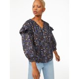 Free Assembly Women's Ruffle Sleeve Top - Walmart.com