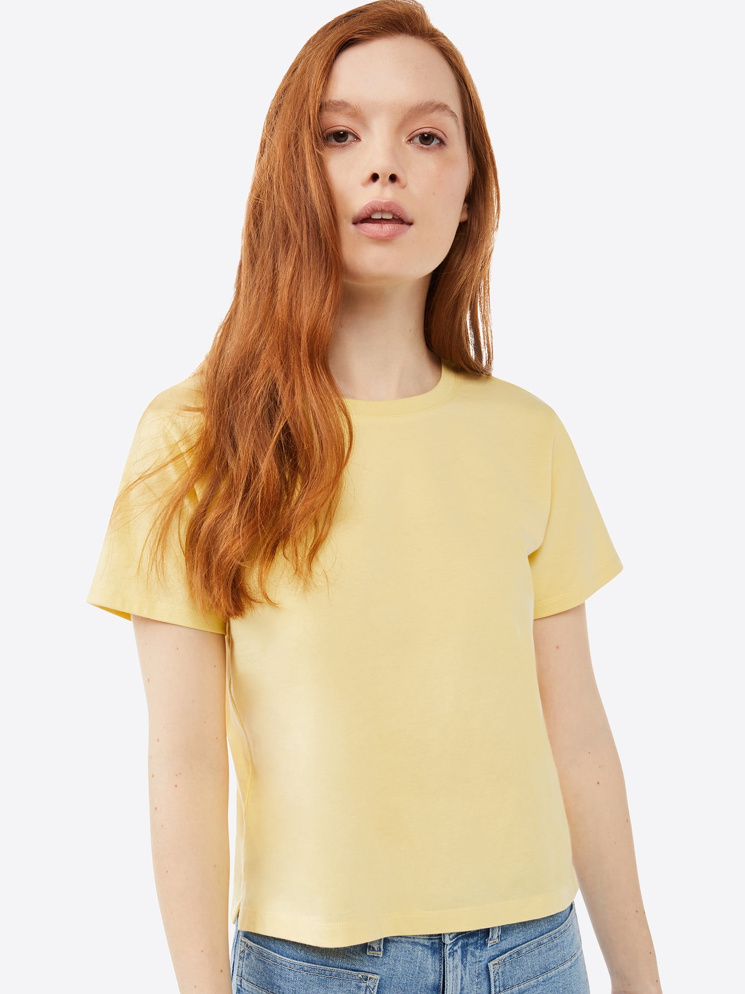 Free Assembly Women’s Short Sleeve Crop Box T-Shirt - Walmart.com