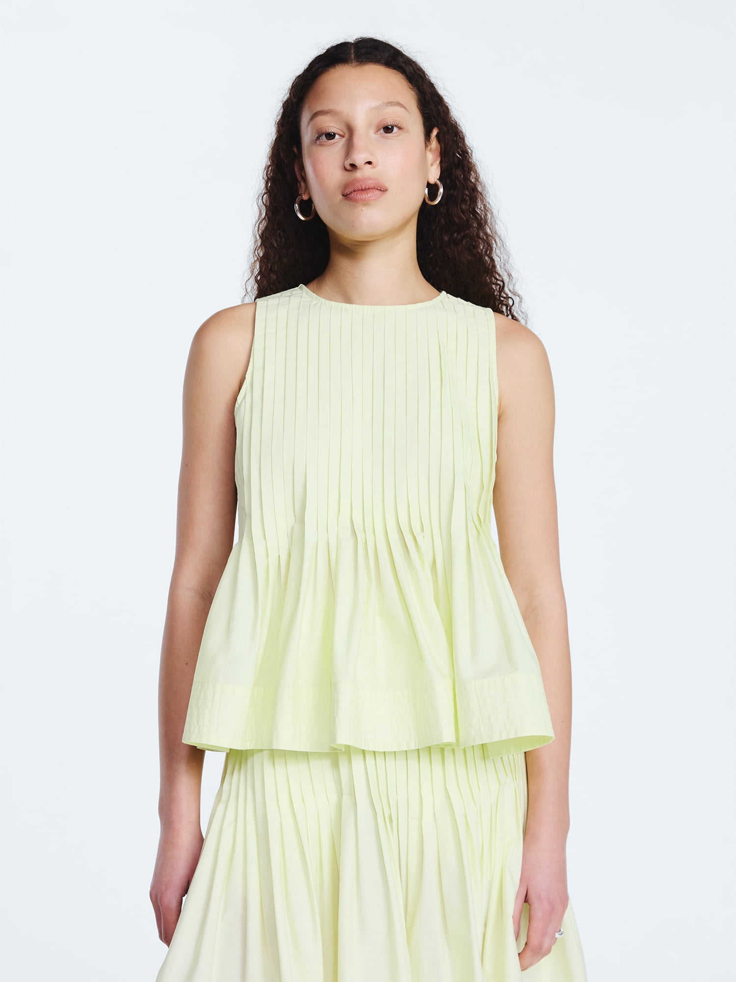 Free Assembly Women's Sleeveless Pintuck Peplum Top, Sizes XS-XXL ...