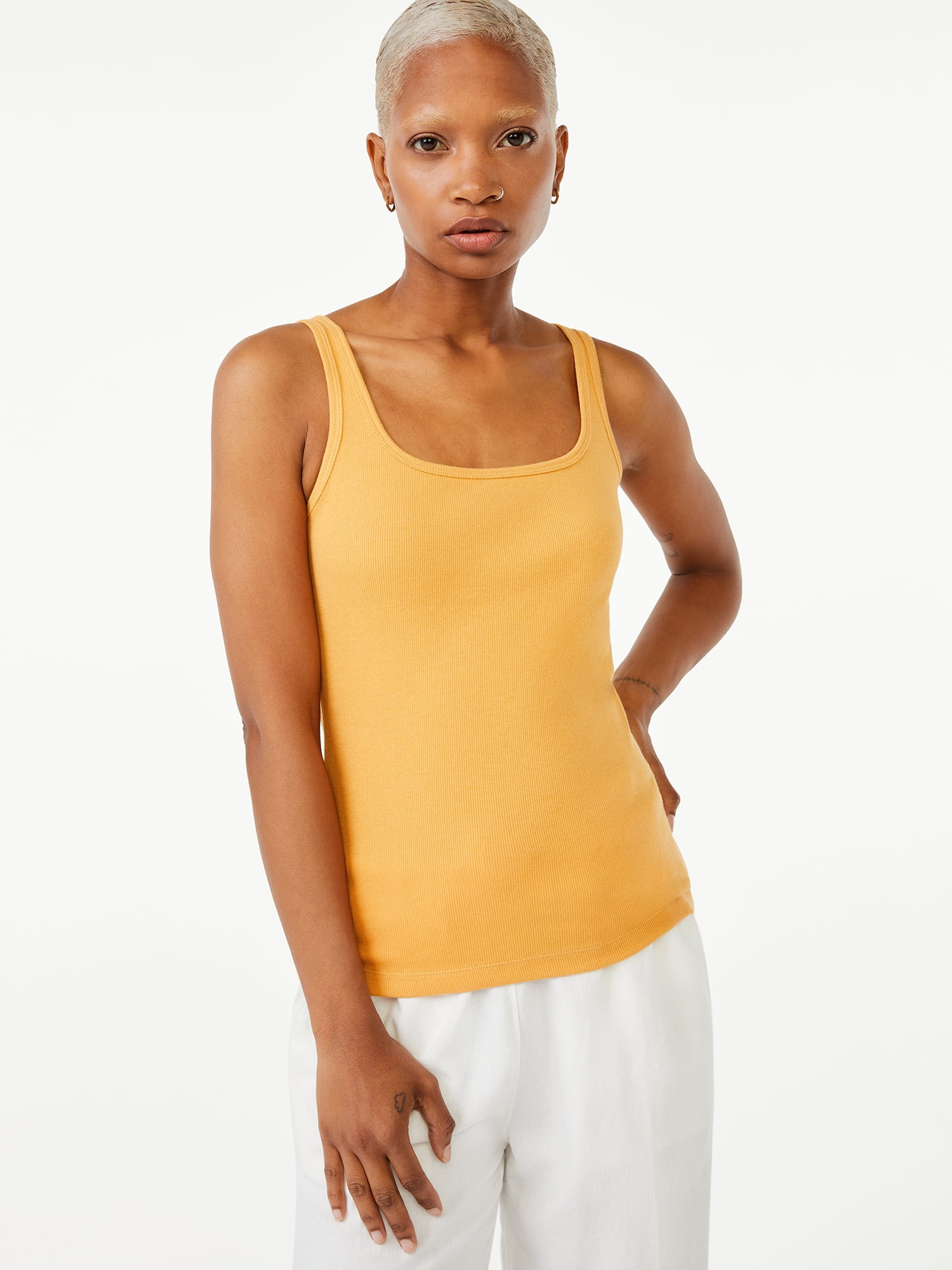 Free Assembly Women's Sleeveless Scoop Neck Tank Top - Walmart.com