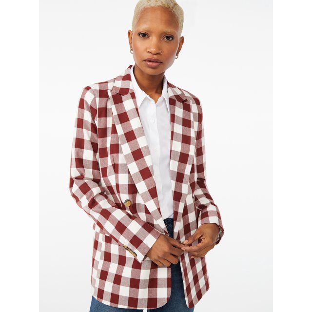 Free Assembly Women's Slim Double-Breasted Blazer - Walmart.com