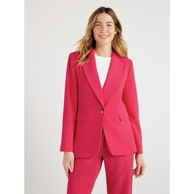 Free Assembly Women's Slim Single-Breasted Blazer, Sizes XS-XXXL ...