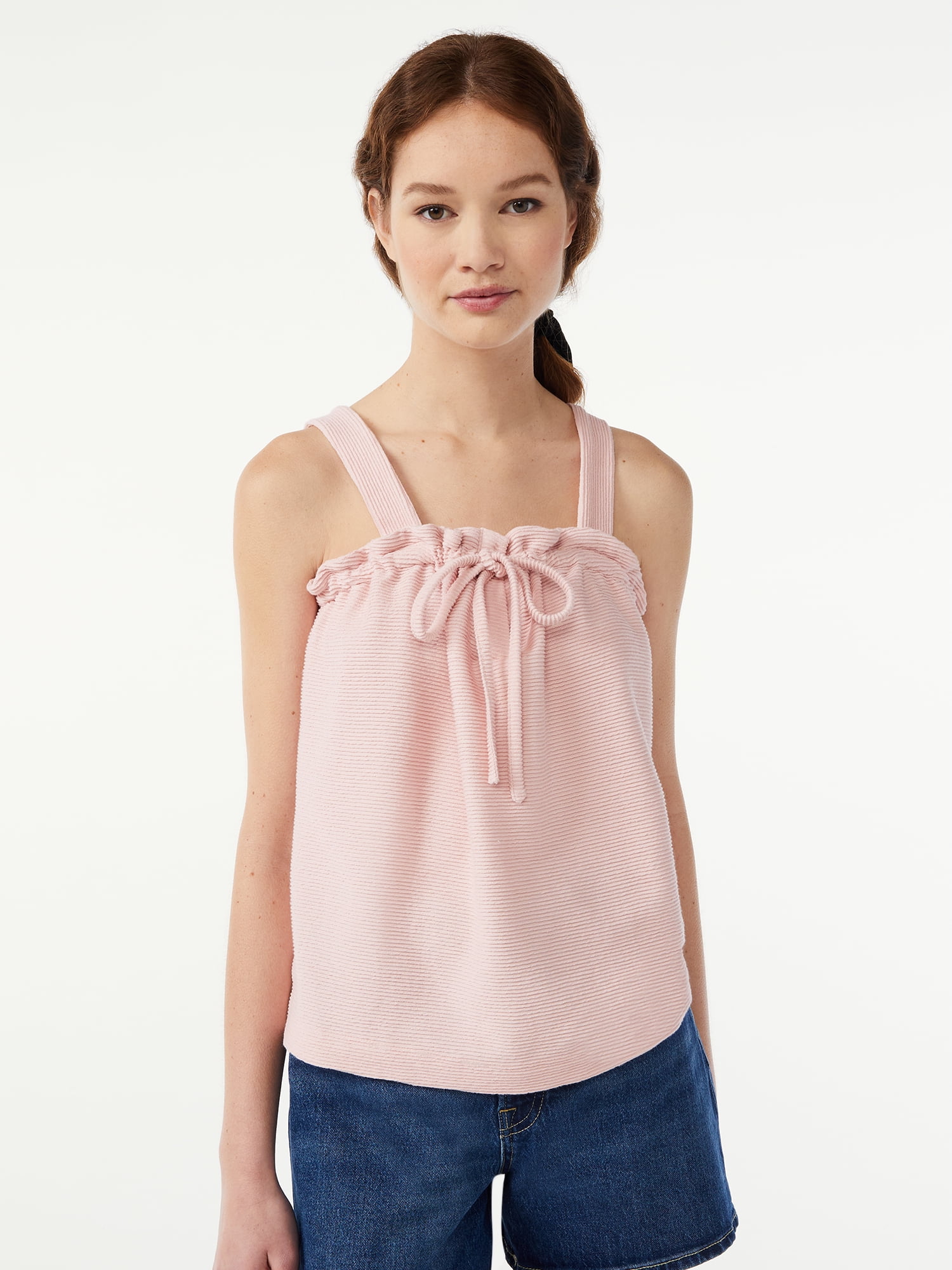 Free Assembly Women's Slit Front Tie Tank Top - Walmart.com