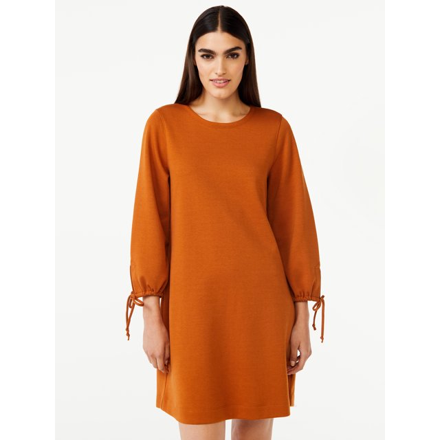 Free Assembly Women's Tie Sleeve Mini Dress - Walmart.com