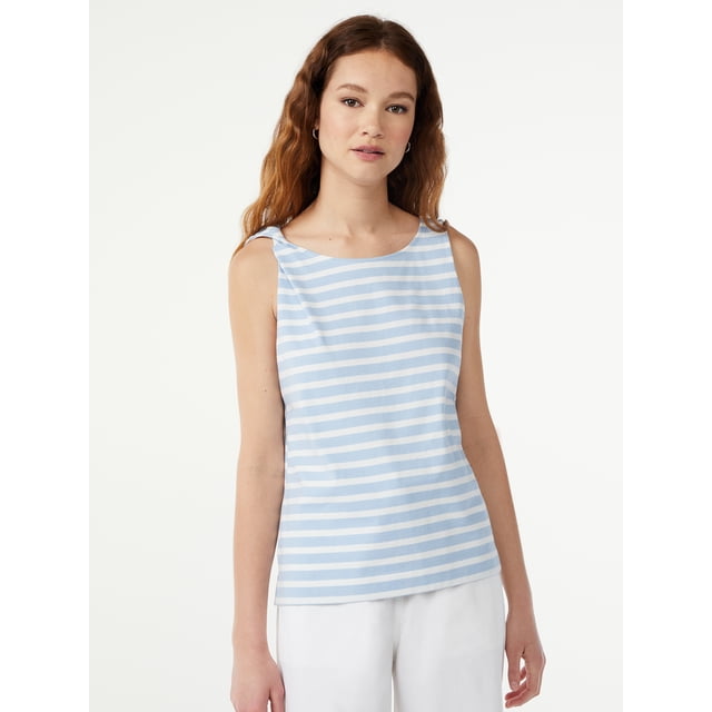 Free Assembly Women's Twist Shoulder Tank Top - Walmart.com
