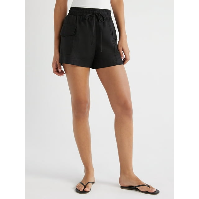 Free Assembly Women’s Utility Pull-On Shorts, 3.5” Inseam, Sizes XS-XXL ...