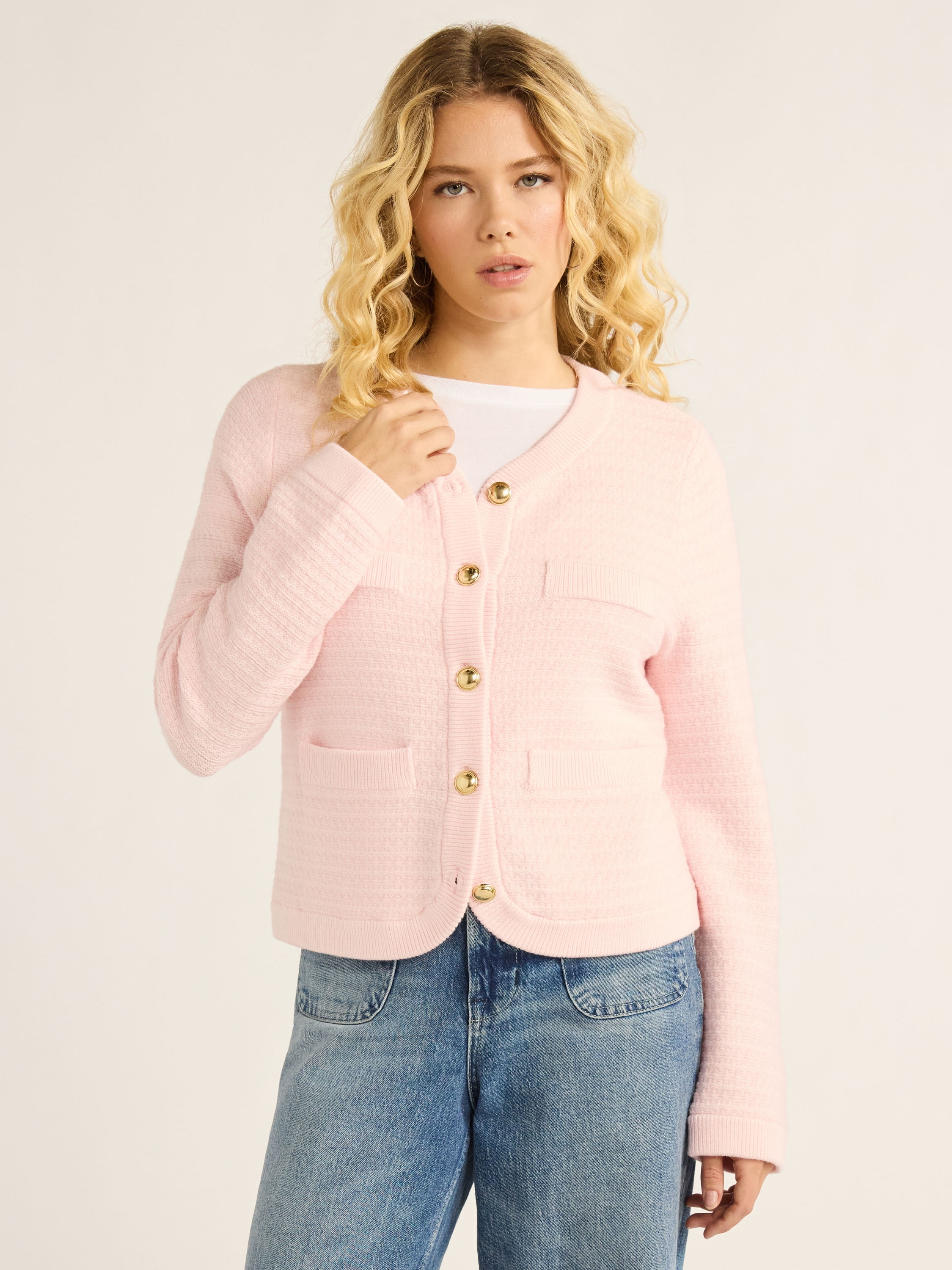 Free Assembly Women’s Welt Pocket Cardigan Sweater, Lightweight, Sizes ...