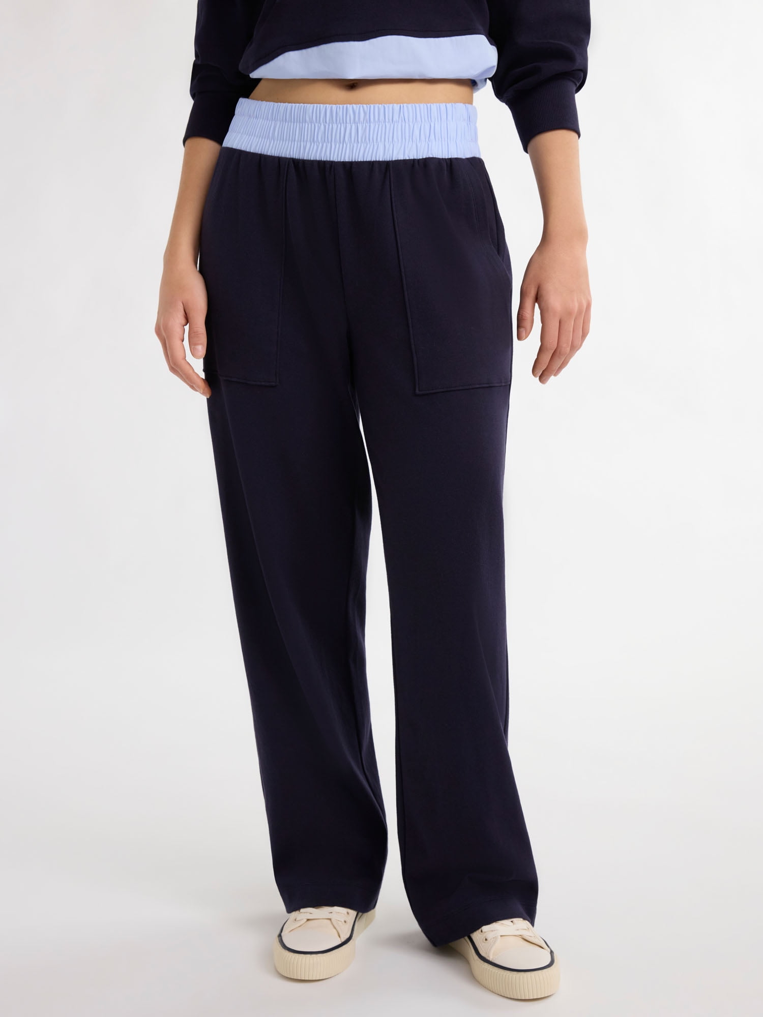 Free Assembly Women’s and Women's Plus Cotton Mixy Pants, 31" Inseam ...