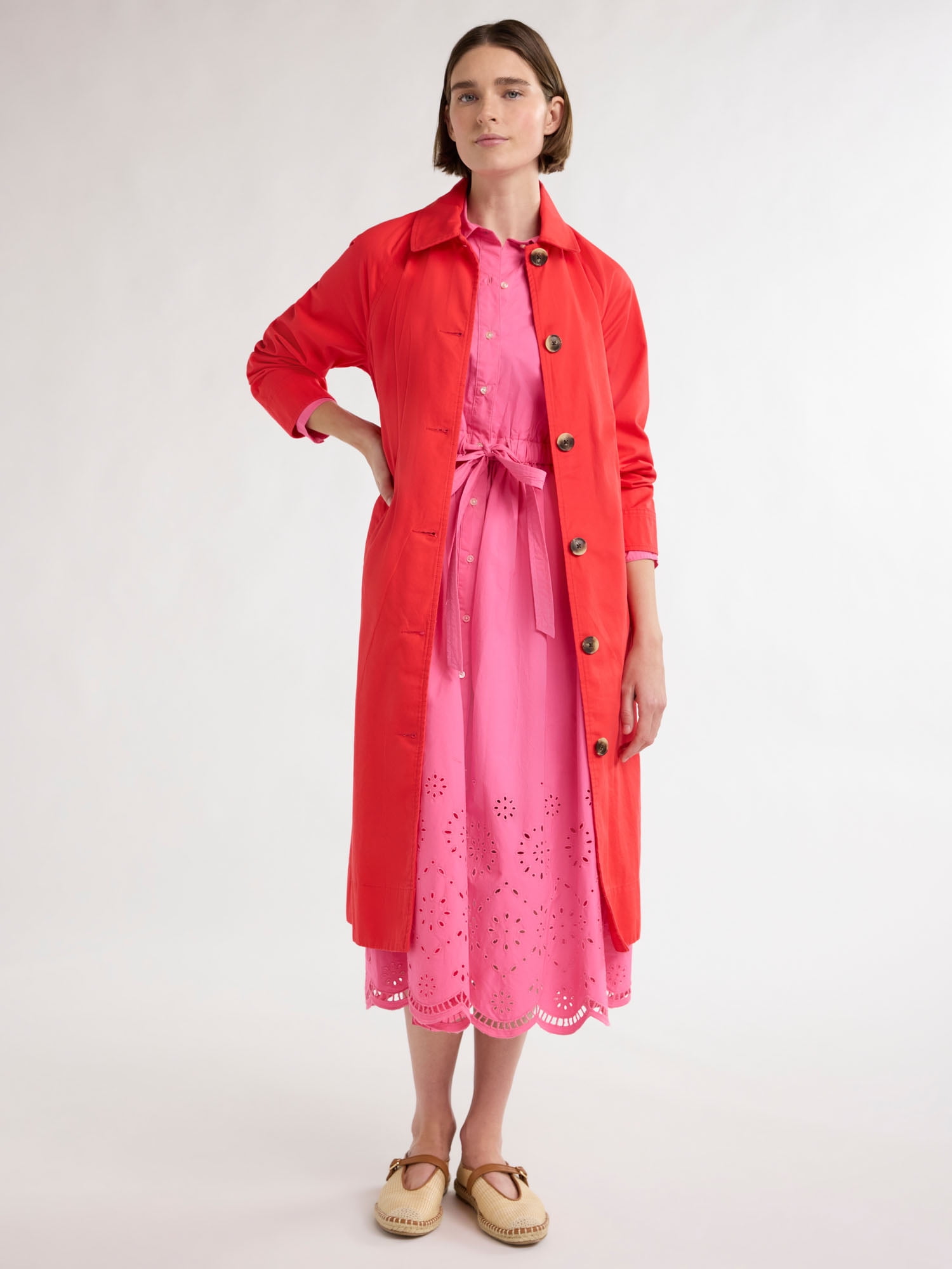 Free Assembly Women’s and Women's Plus Cotton Trench Coat, Sizes XS-4X ...