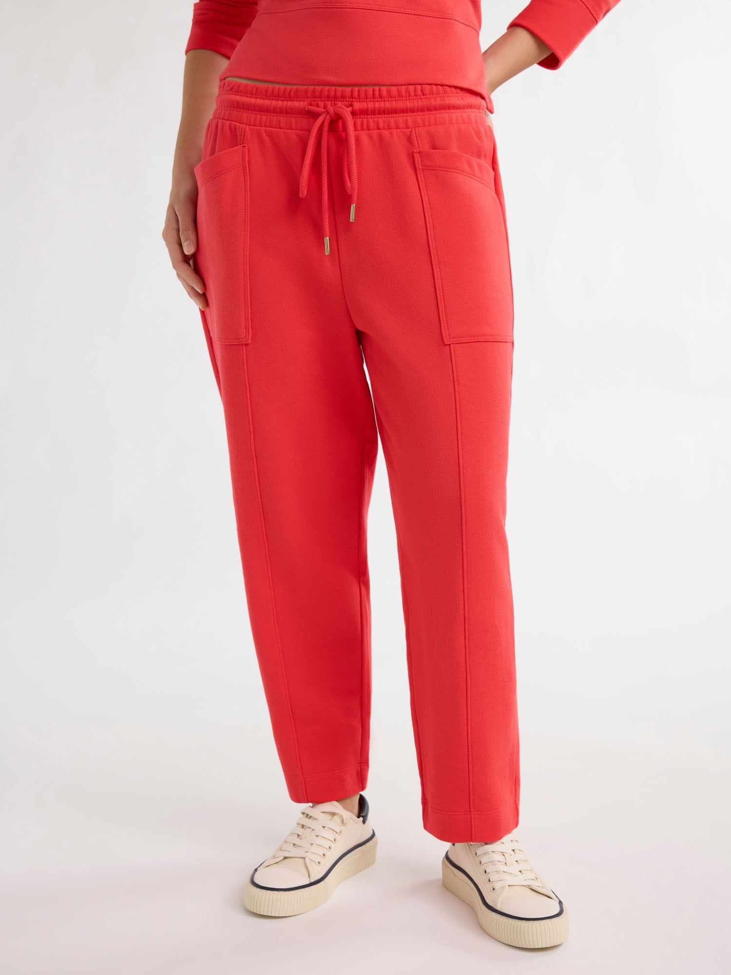 Free Assembly Women's and Women's Plus French Terry Cloth Sweatpants with Patch Pockets, 24.5 ...