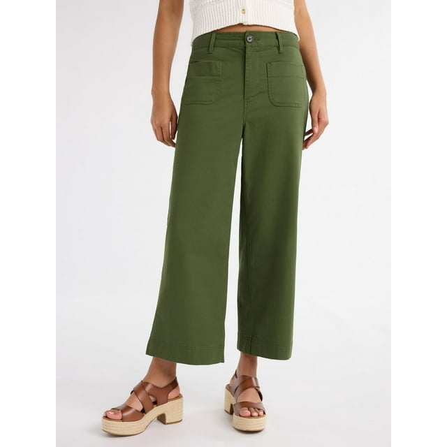 Free Assembly Women's and Women's Plus High Rise Cropped Wide Leg Pants ...