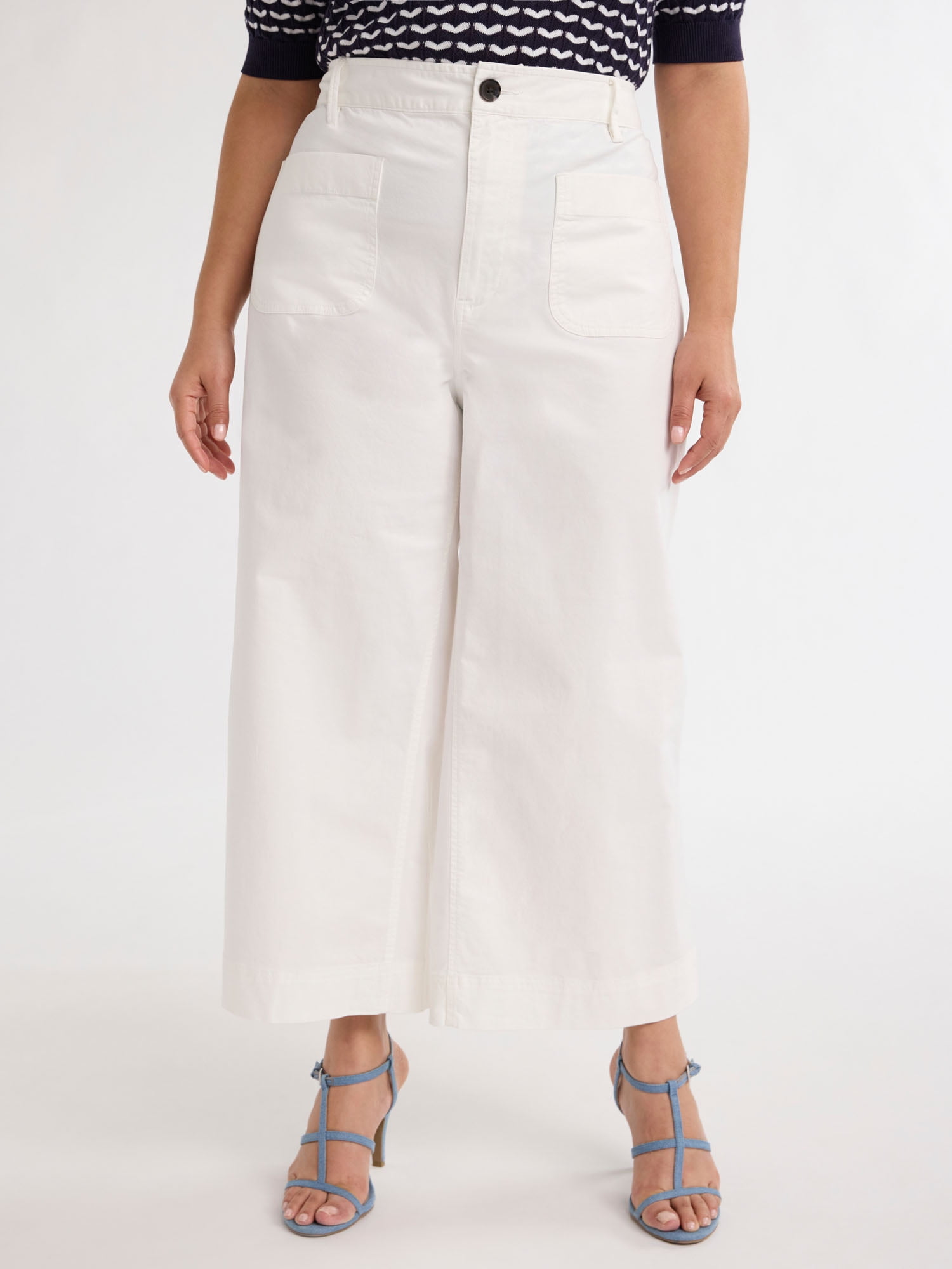 Free Assembly Women's and Women's Plus High Rise Cropped Wide Leg Pants ...