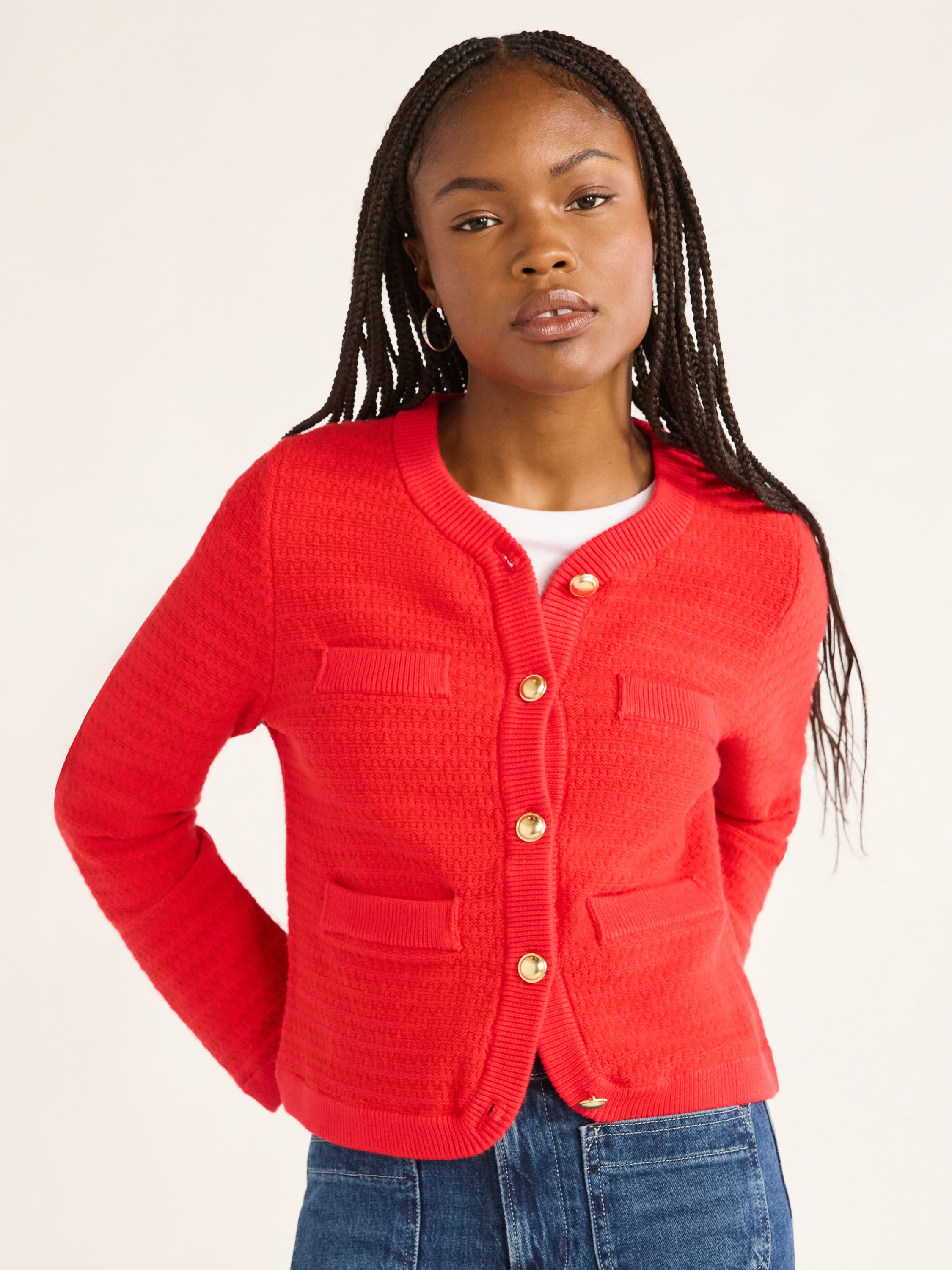 Free Assembly Women’s and Women 's Plus Welt Pocket Cardigan Sweater ...