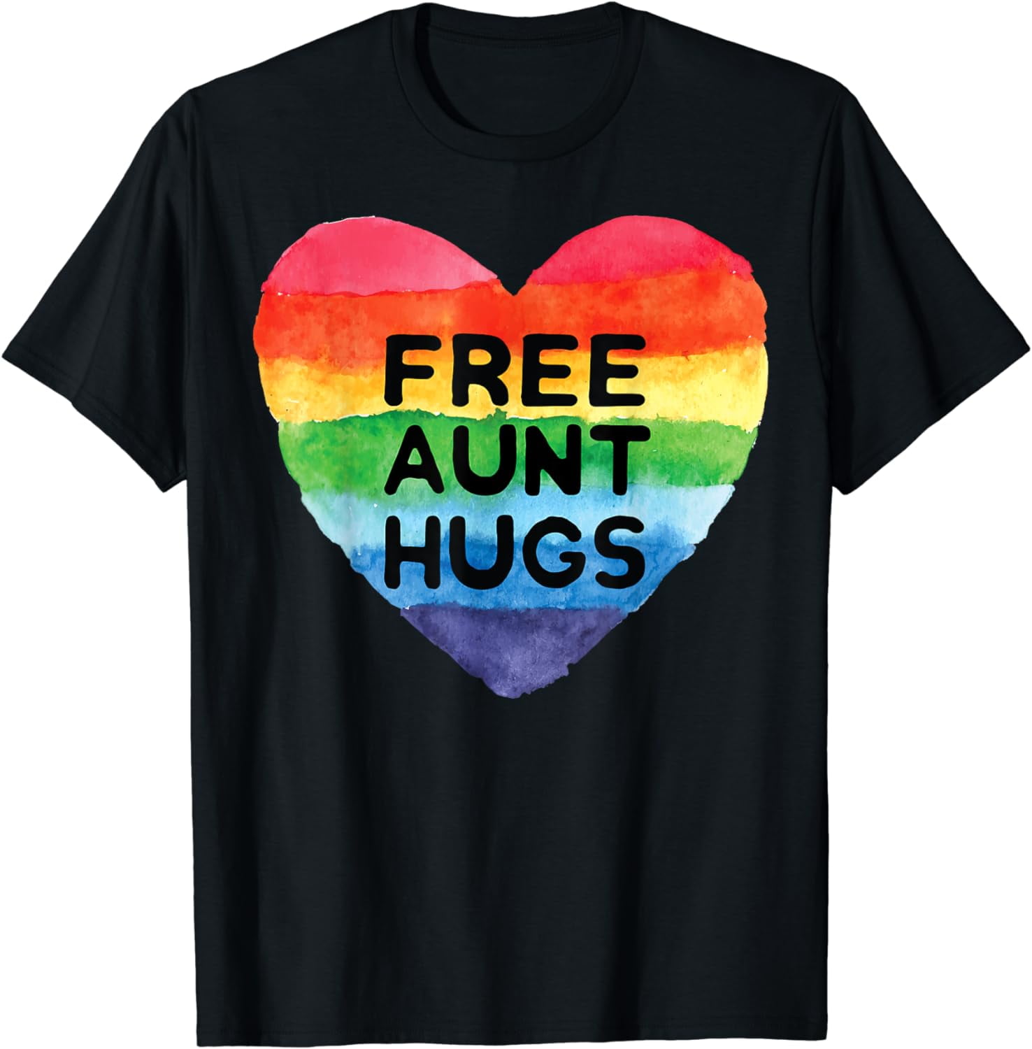 Free Aunt Hugs LGBT Flag Pride Awareness Month Rainbow Pride T-Shirt ...