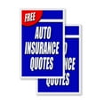 Free Auto Insurance Quotes (2-PACK) 24" x 36" Vinyl Decals | Sign ...
