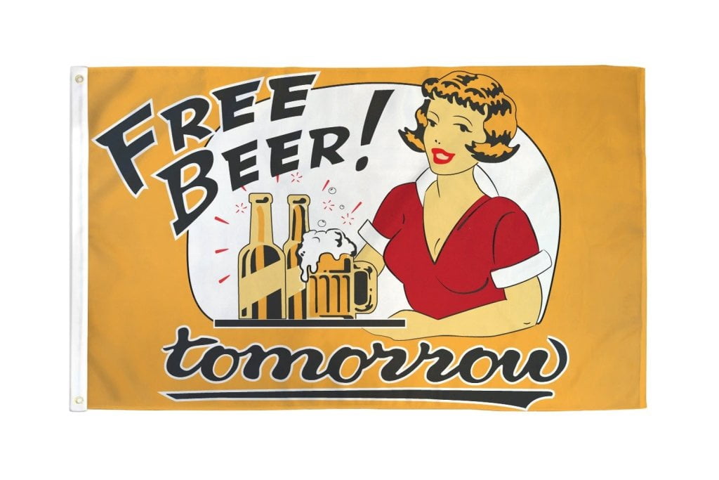 Free Beer Tomorrow Flag 3x5ft Poly - Walmart.com