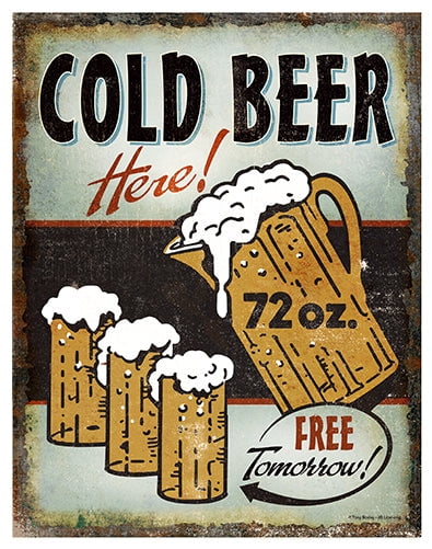 Free Beer Tomorrow Novelty Sign | Indoor/Outdoor | Funny Home Décor for ...